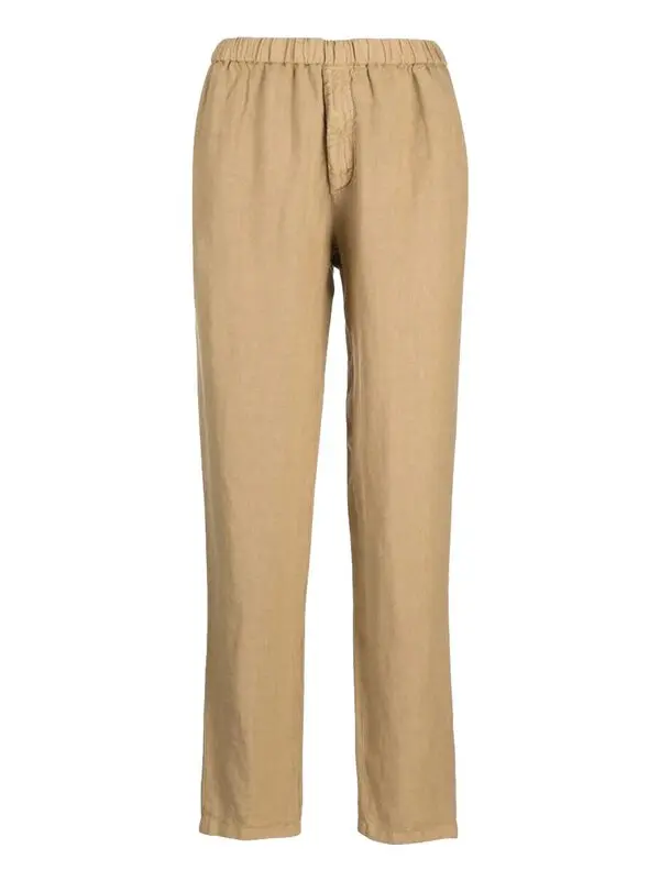 Boglioli Linen Straight Leg Trousers - Beige