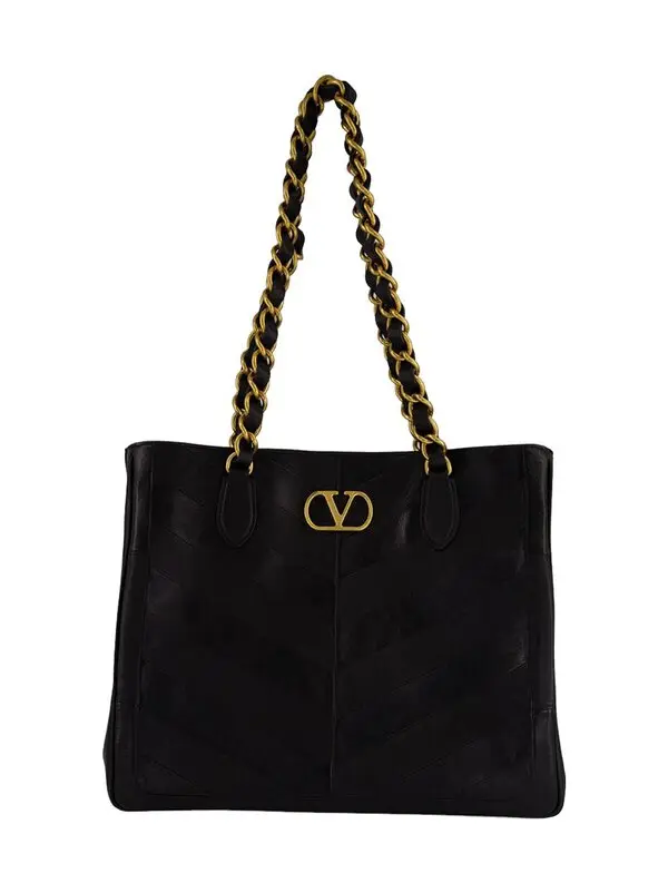 Valentino Garavani Laseine Nappa Leather Shopping Bag - Black