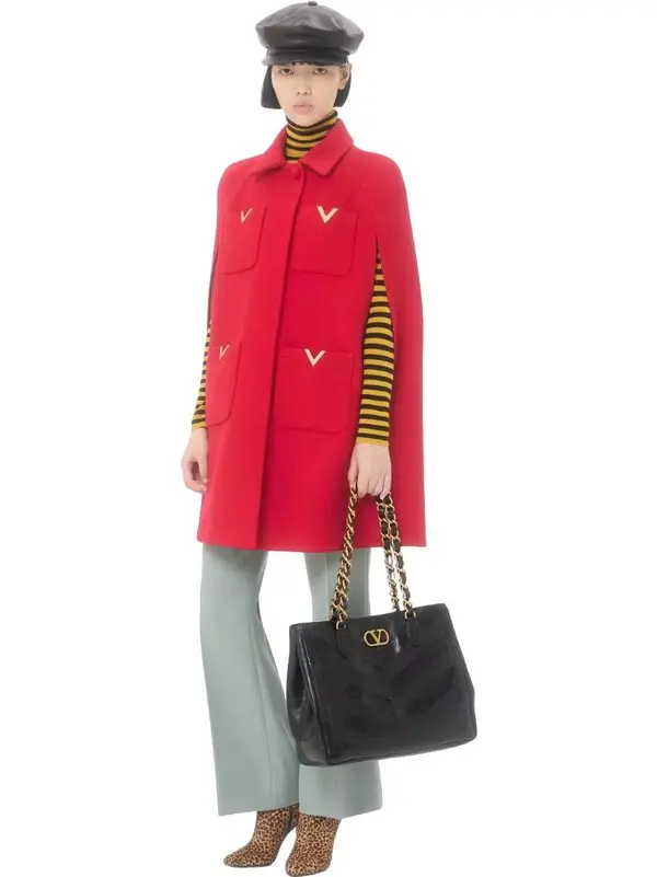 Valentino Garavani Laseine Nappa Leather Shopping Bag - Black