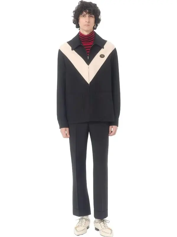 Valentino Garavani Wool Slim-fit Trousers With Cuffs - Black