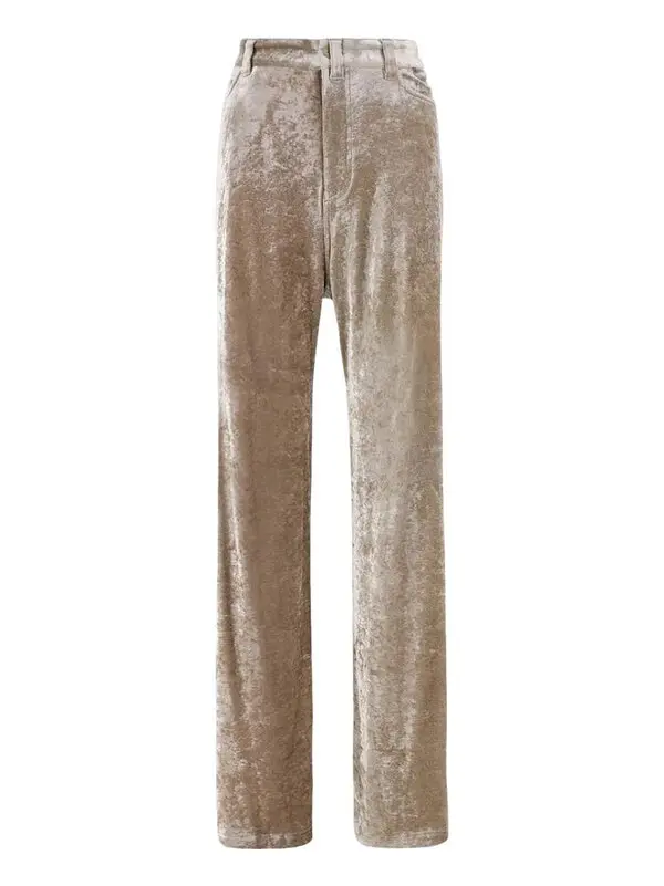 Balenciaga Crushed Stretch Velvet Trousers - Beige