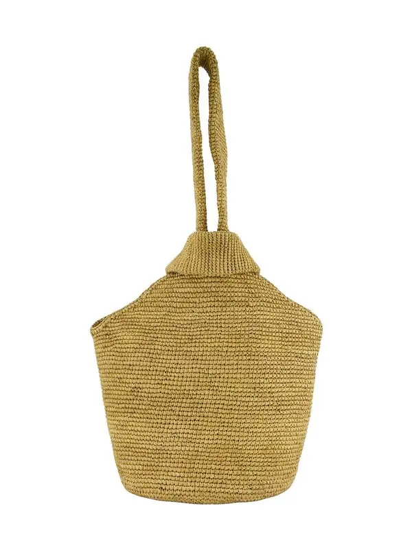 SENSI STUDIO Handheld Straw Handbag - Beige