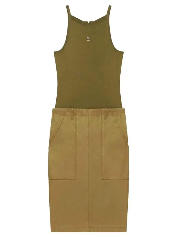 Givenchy Knit Top And Skirt Dress - Beige