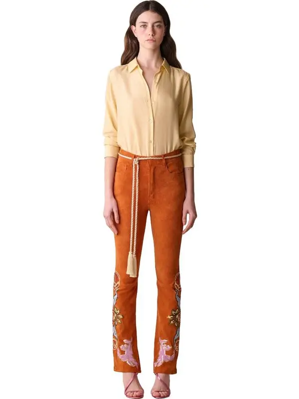 PAULA Silk Satin Matte Shirt - Beige