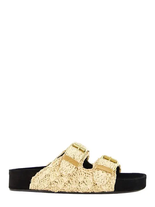 Isabel Marant Raffia Buckle-strap Sandals - Beige