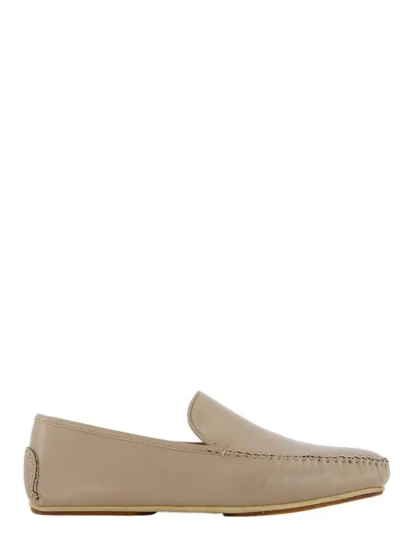 Manolo Blahnik Mayfair Leather Loafers - Beige