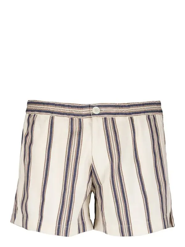 MARRAKSHI LIFE Nautical Stripe Cropped Shorts - Beige