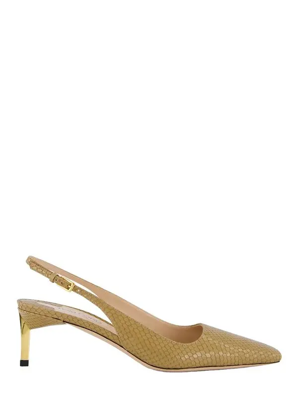 TOM FORD Python Embossed Slingback Pumps - Beige