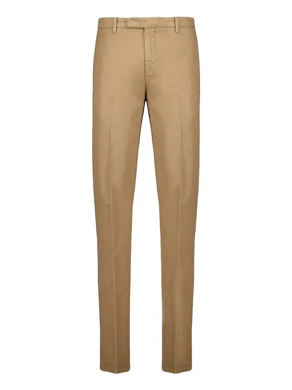 Boglioli Pressed-crease Cotton-linen Trousers - Beige