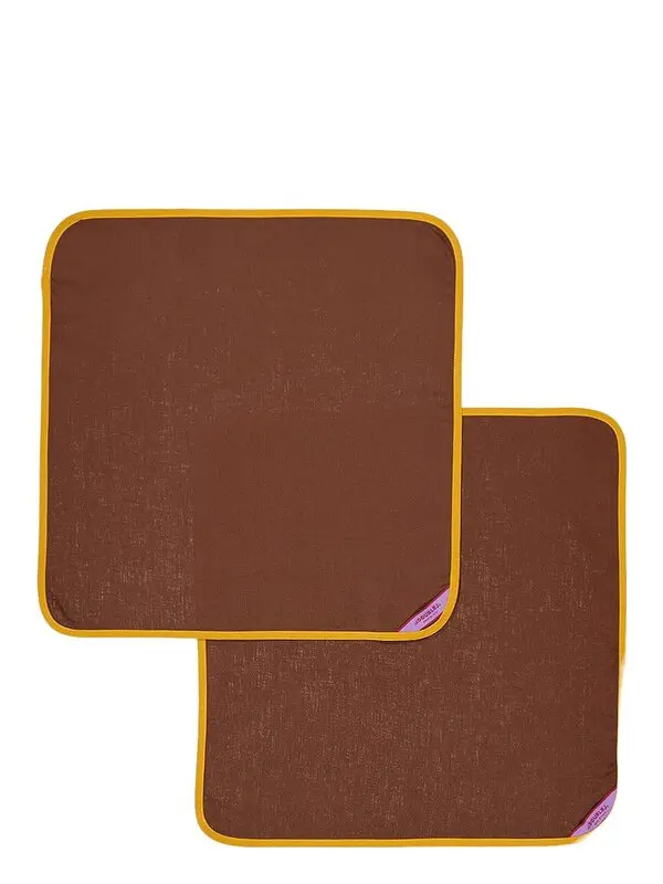 La DoubleJ Set Of 2 Large Napkins - Brown