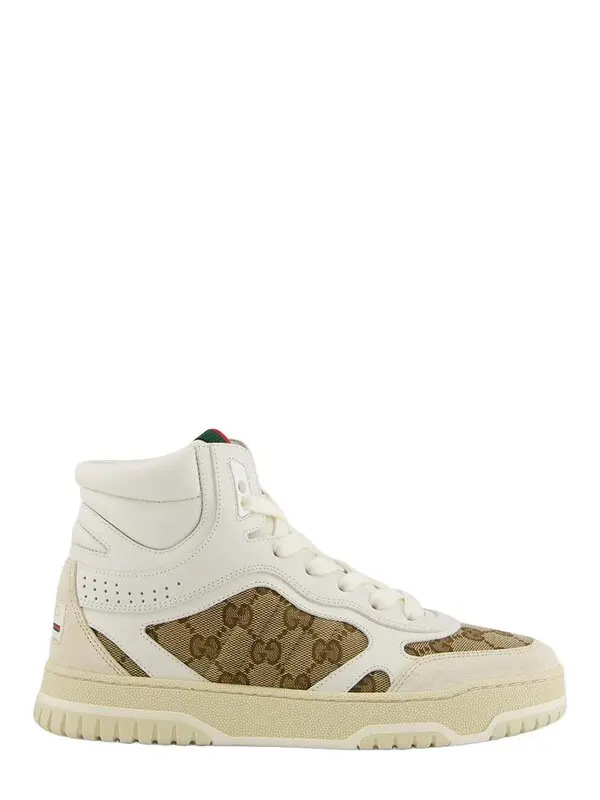Gucci Gg Sweet Leather High-top Sneakers - Beige