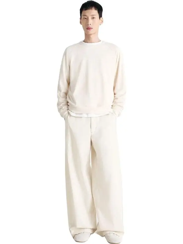 LEMAIRE Light Cotton Wool Sweatshirt - Cream