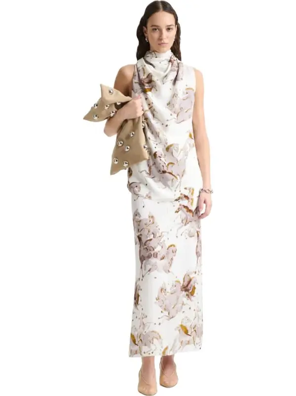 Altuzarra Sleary Silk High-neck Top - Cream