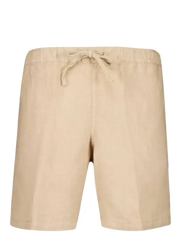 120% Lino Linen Bermuda Shorts - Beige