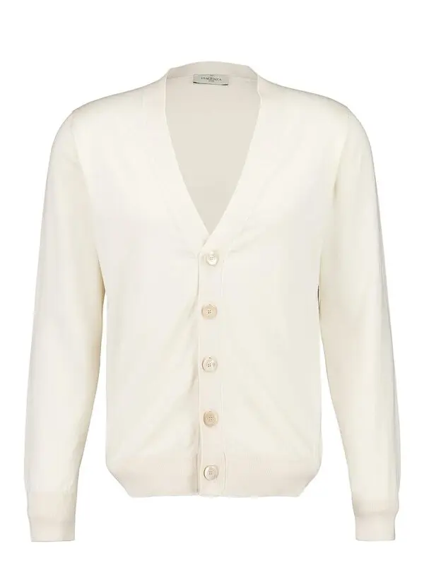PIACENZA CASHMERE 1733 V-neck Buttoned Cotton Cardigan - Beige
