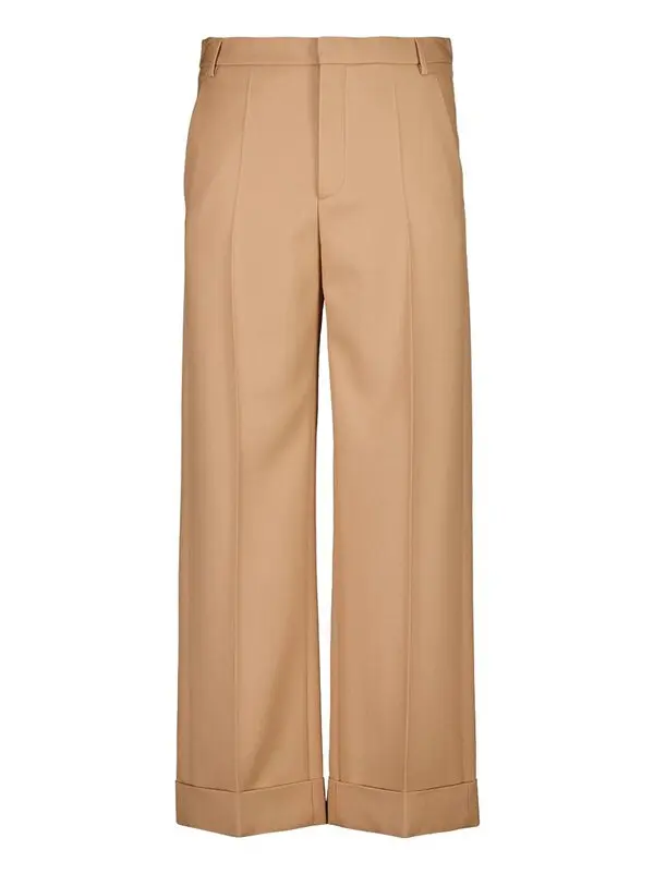 Valentino Garavani Virgin Wool Straight-leg Trousers - Beige