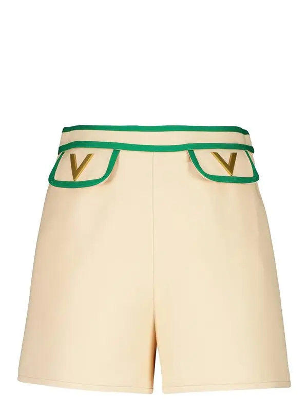 Valentino Garavani Crepe Shorts With V Pockets - Beige