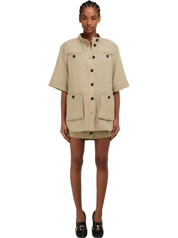 FERRAGAMO Cotton-silk Saharan Jacket - Beige