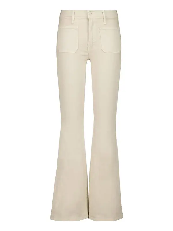 MOTHER Patch Pocket Flared Jeans - Beige