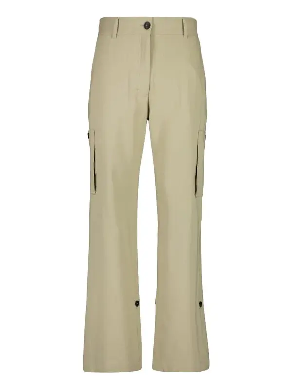 FERRAGAMO Silk Blend Cargo Trousers - Beige
