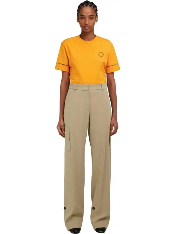 FERRAGAMO Silk Blend Cargo Trousers - Beige