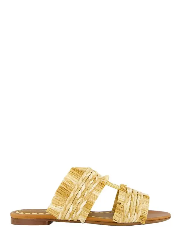Dolce & Gabbana Braided Raffia Flat Slippers - Beige
