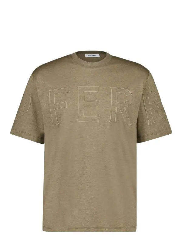 FERRAGAMO Concrete Melange Overdyed T-shirt - Beige