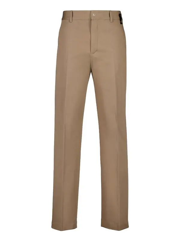 Fendi Gabardine Cigarette Trousers - Beige