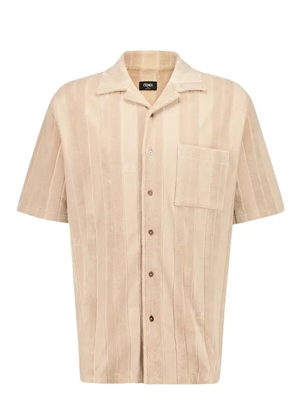 Fendi Terry Jacquard Bowling Shirt - Beige