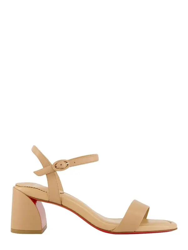 CHRISTIAN LOUBOUTIN Miss Jane Sandal 55 In Blush Lamb Nappa Leather - Beige