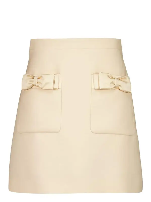 Valentino Garavani Mini Skirt With Bow Pockets - Beige