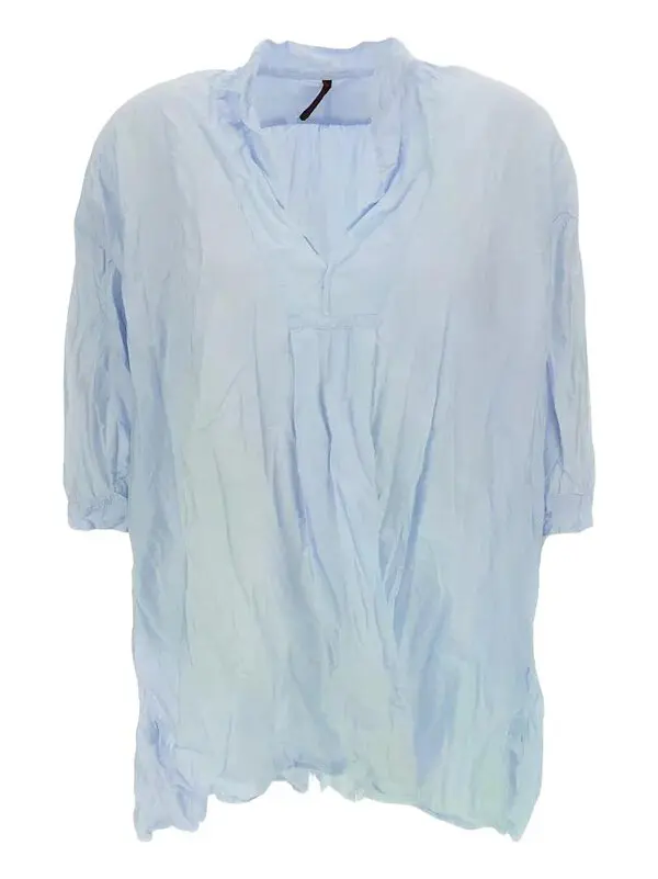 DANIELA GREGIS Kora Crinkled-cotton Shirt - Blue