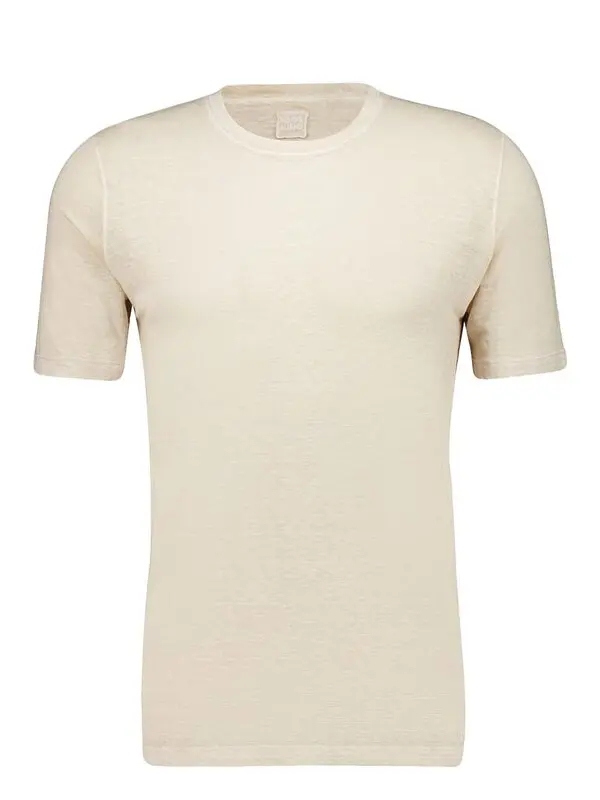 120% Lino Safari Soft Linen T-shirt - Cream