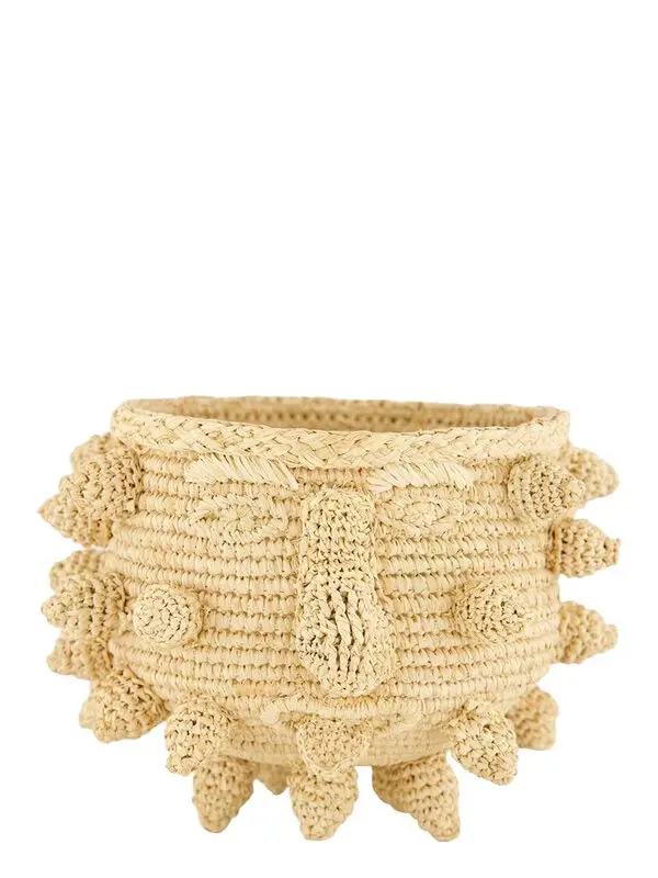 NATALIA BRILLI Natural Raffia Decorative Bowl - Beige