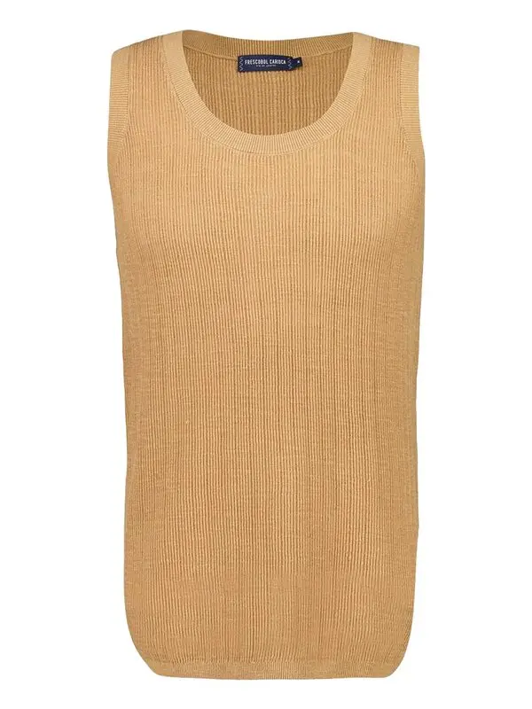 Frescobol Carioca Prado Ribbed Cotton Vest - Beige