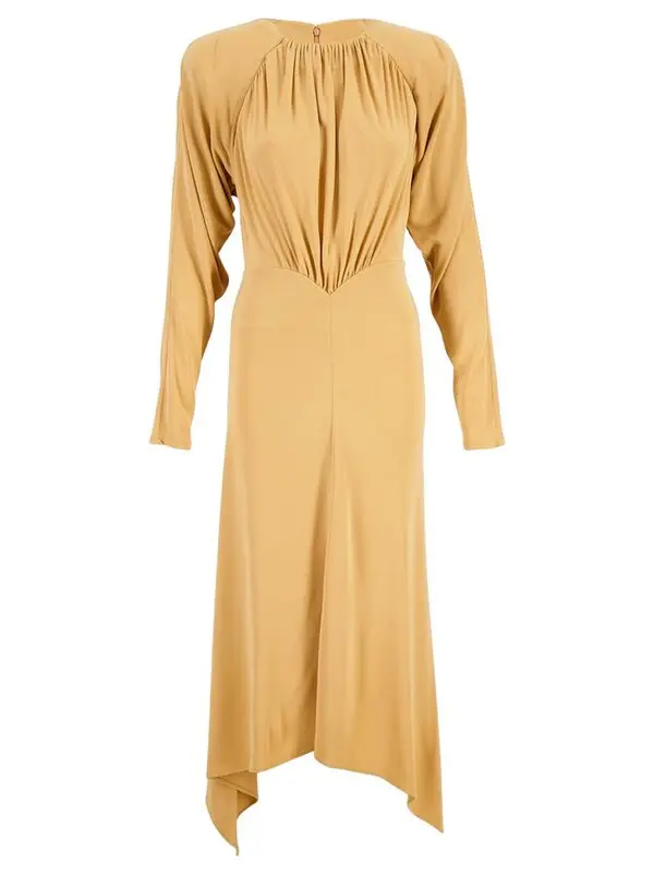 Stella McCartney Maxi Viscose Crepe Dress - Beige