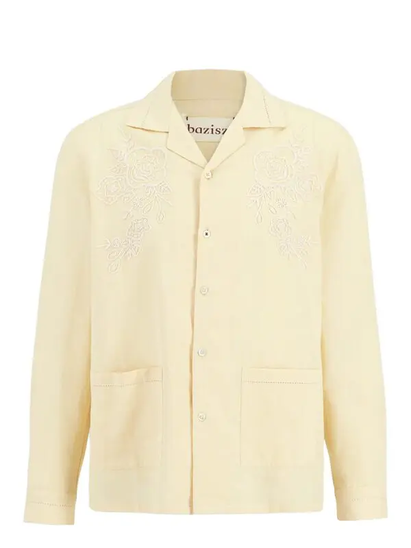 BAZISZT Cade Cotton Hemp Shirt - Beige