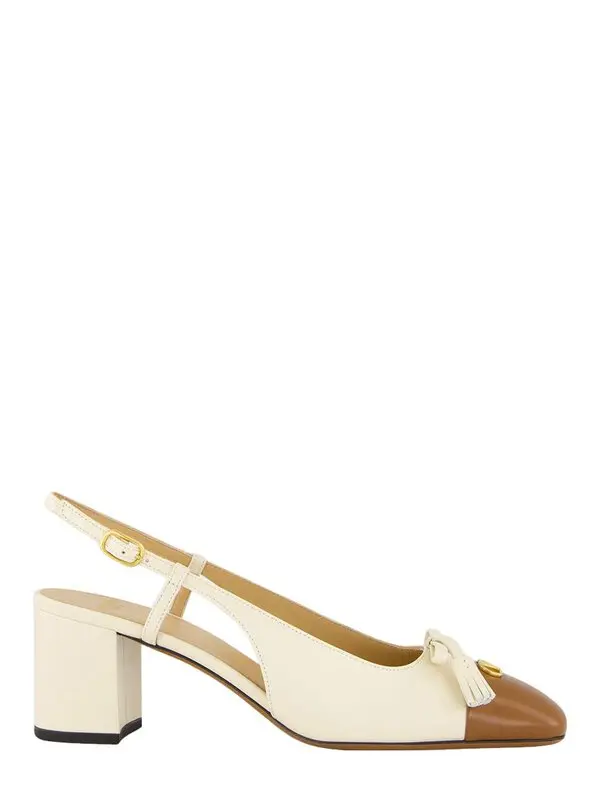 Valentino Garavani Valet Du Roi Slingback Pumps - Cream