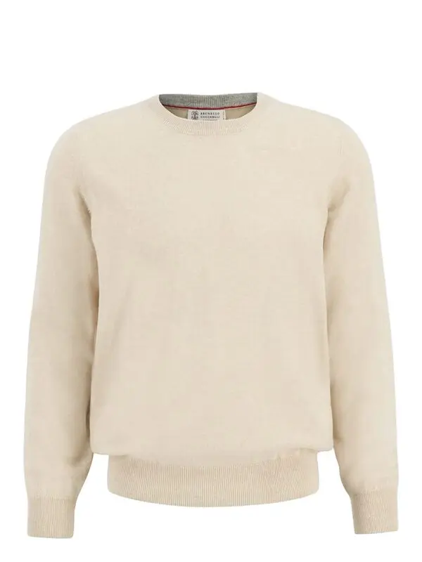 Brunello Cucinelli Cashmere Crew Neck Sweater - Beige