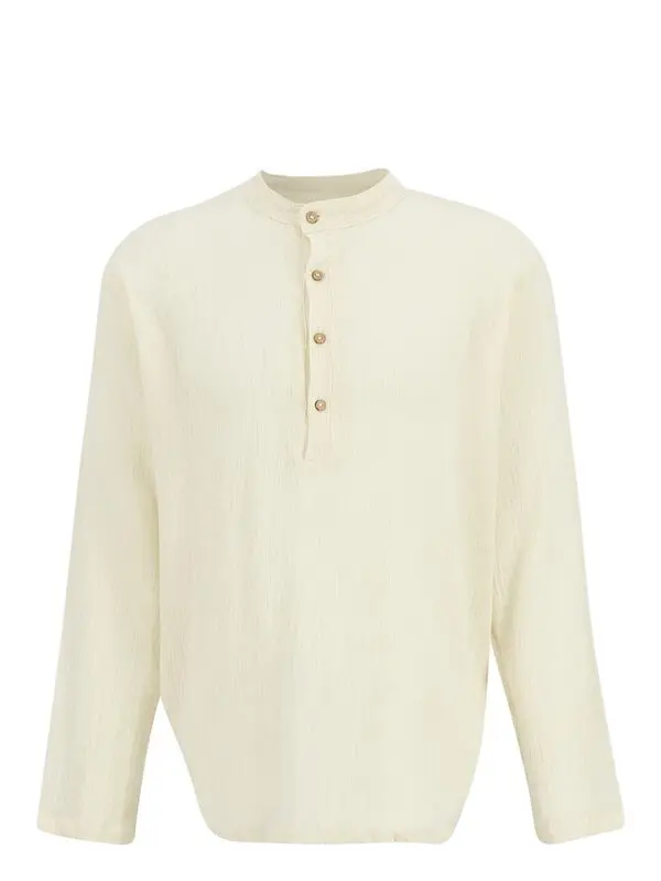 Spiritum Tulum Cream Gauze Cotton Shirt - Beige