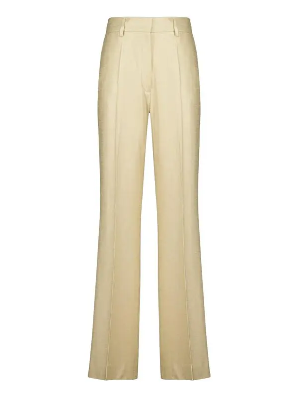 PAULA Stacy Wide-leg Twill Trousers - Beige