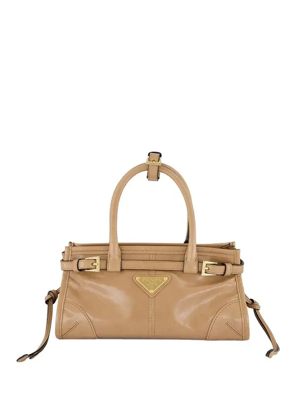 Prada Bonnie Mini Leather Handbag - Beige