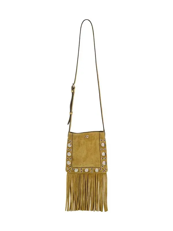 Valentino Garavani Havana Nellcôte Suede Shoulder Bag - Beige