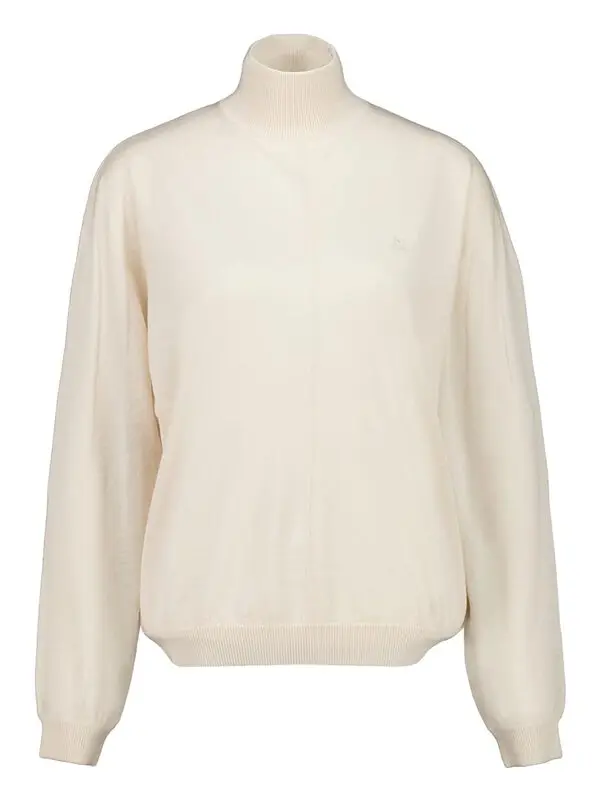COURREGES Merino Wool Mockneck Sweater - Beige