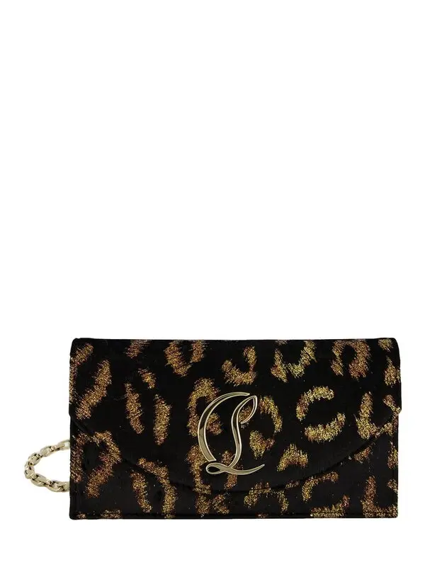 CHRISTIAN LOUBOUTIN Loubi54 Leo Velvet Clutch - Animal Print
