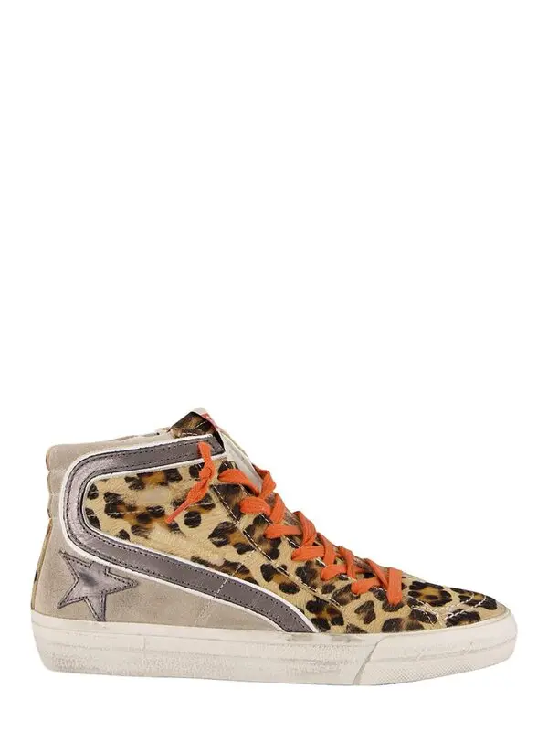GOLDEN GOOSE Leopard-print High-top Sneakers - Animal Print