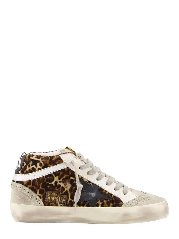 GOLDEN GOOSE Mid Star Sneakers - Animal Print
