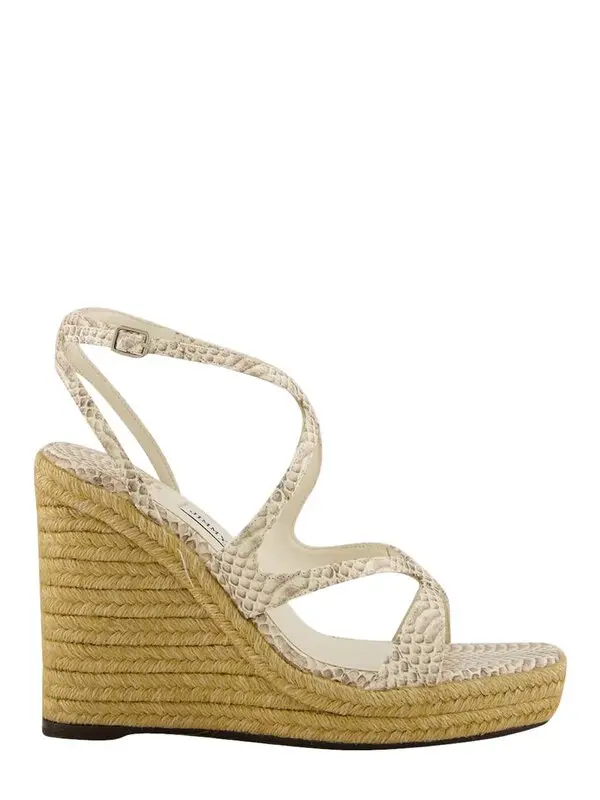 JIMMY CHOO Ayla 110 Roccia Embossed Leather Wedges - Animal Print