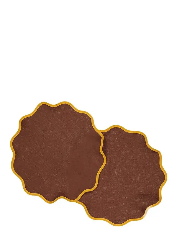 La DoubleJ Set Of 2 Cloud Linen Placemats - Brown