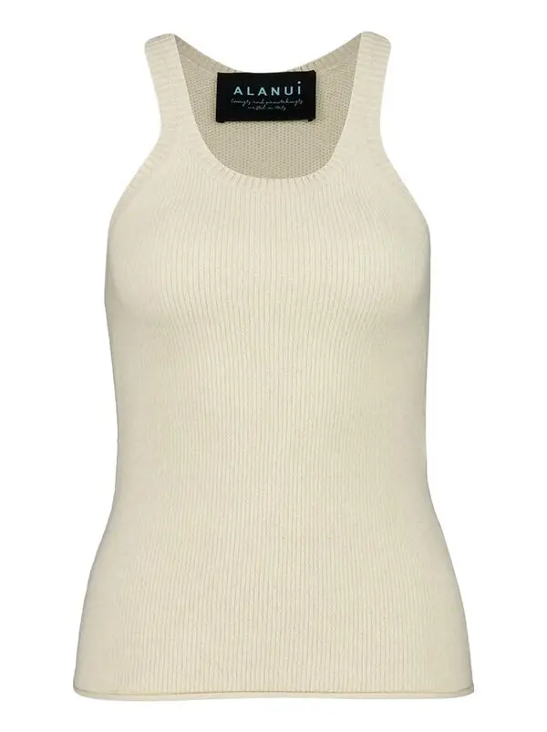 Alanui Cashmere-cotton Ribbed Tank Top - Cream